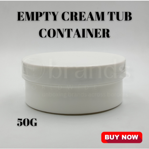 White Plastic Tub Round Container | Cream Jar 50 grams | Shopee Philippines