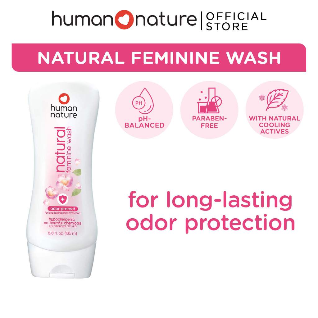 Human Nature Natural Feminine Wash Odor Protect 165ml (No Harmful ...