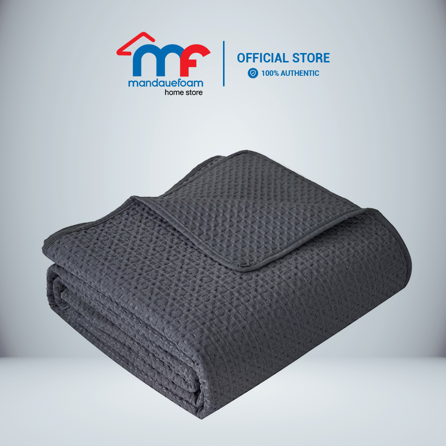 Mandaue Foam Kaius Waffle Blanket - Navy 150x250 cm | Shopee Philippines