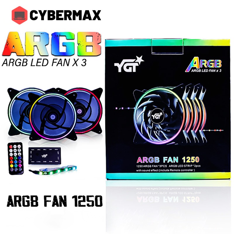 YGT 3 In 1 120mm Pc Case Fan RGB Control LED Cooling Fan For Pc ...