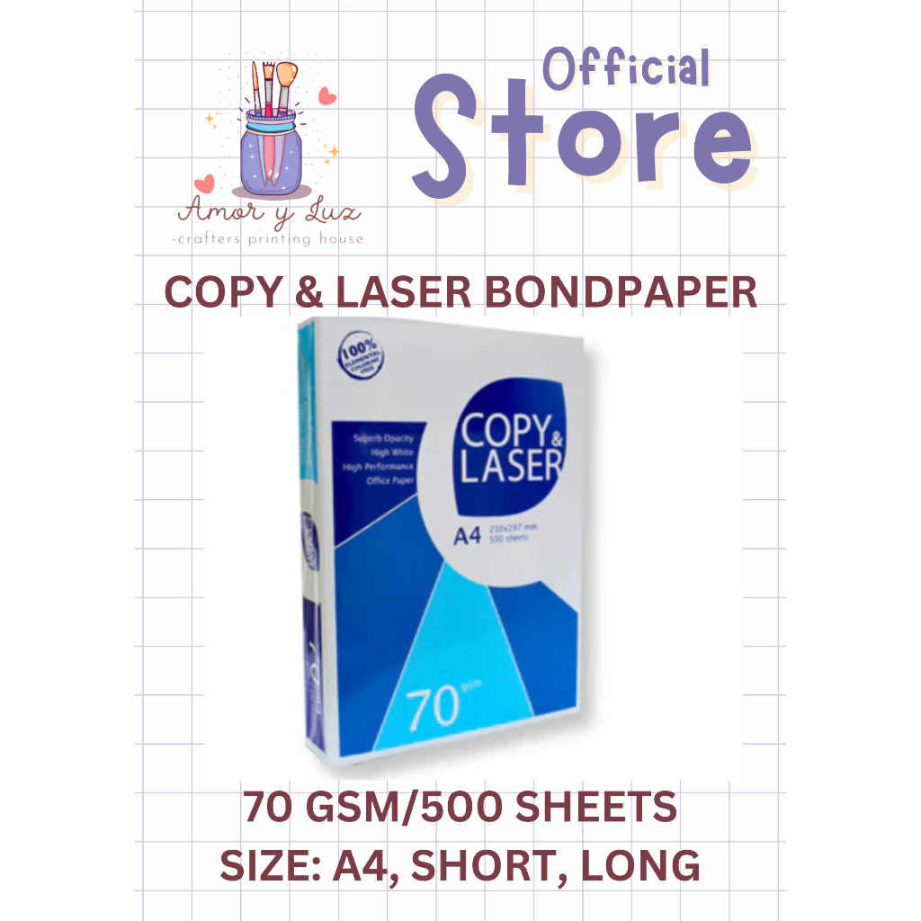 Copy & Laser Paper 70 GSM|500 sheets (Short/A4/Long) | Shopee Philippines