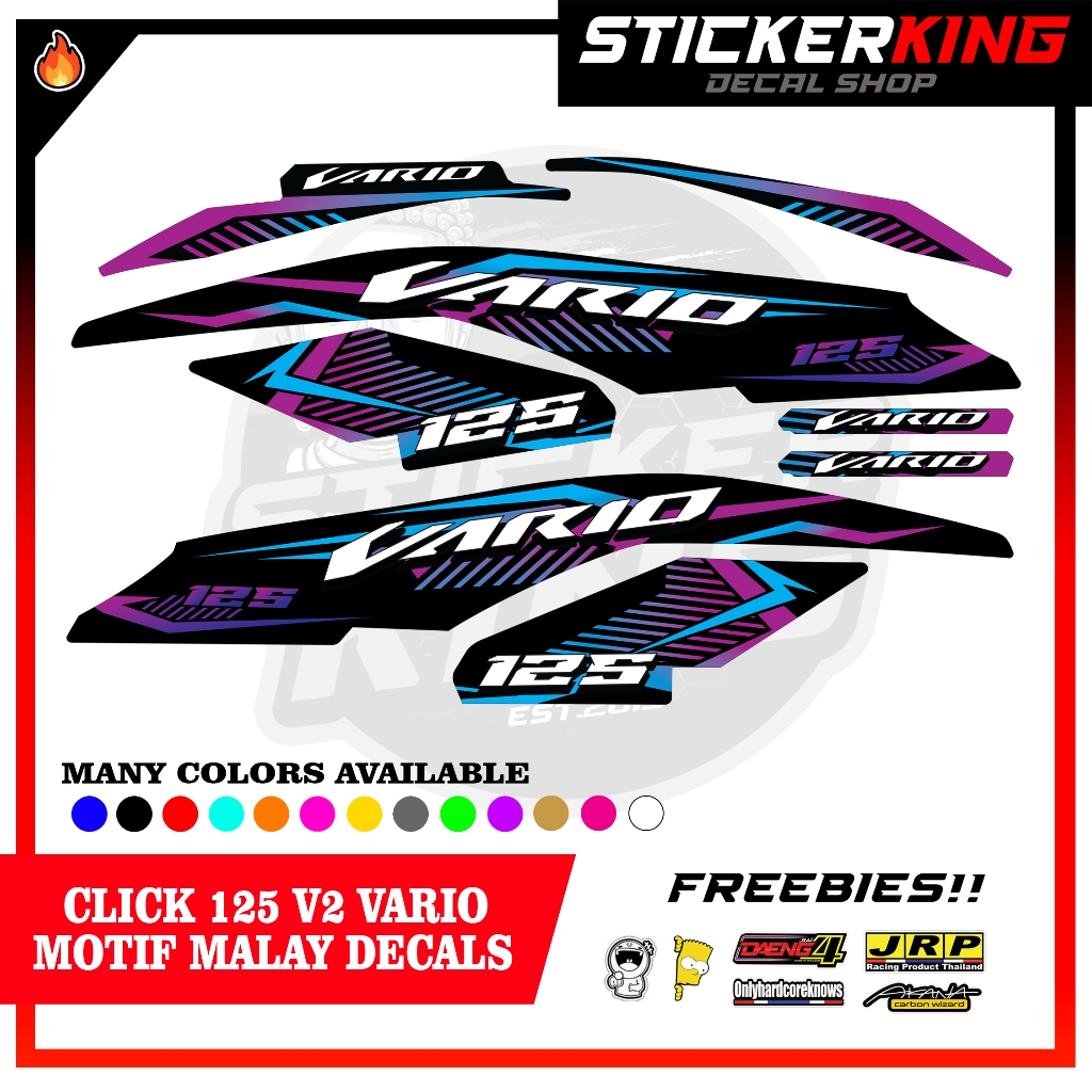 Click 125 V2 Vario Motif Inkblot Decals with Freebies Stickers Thailand ...