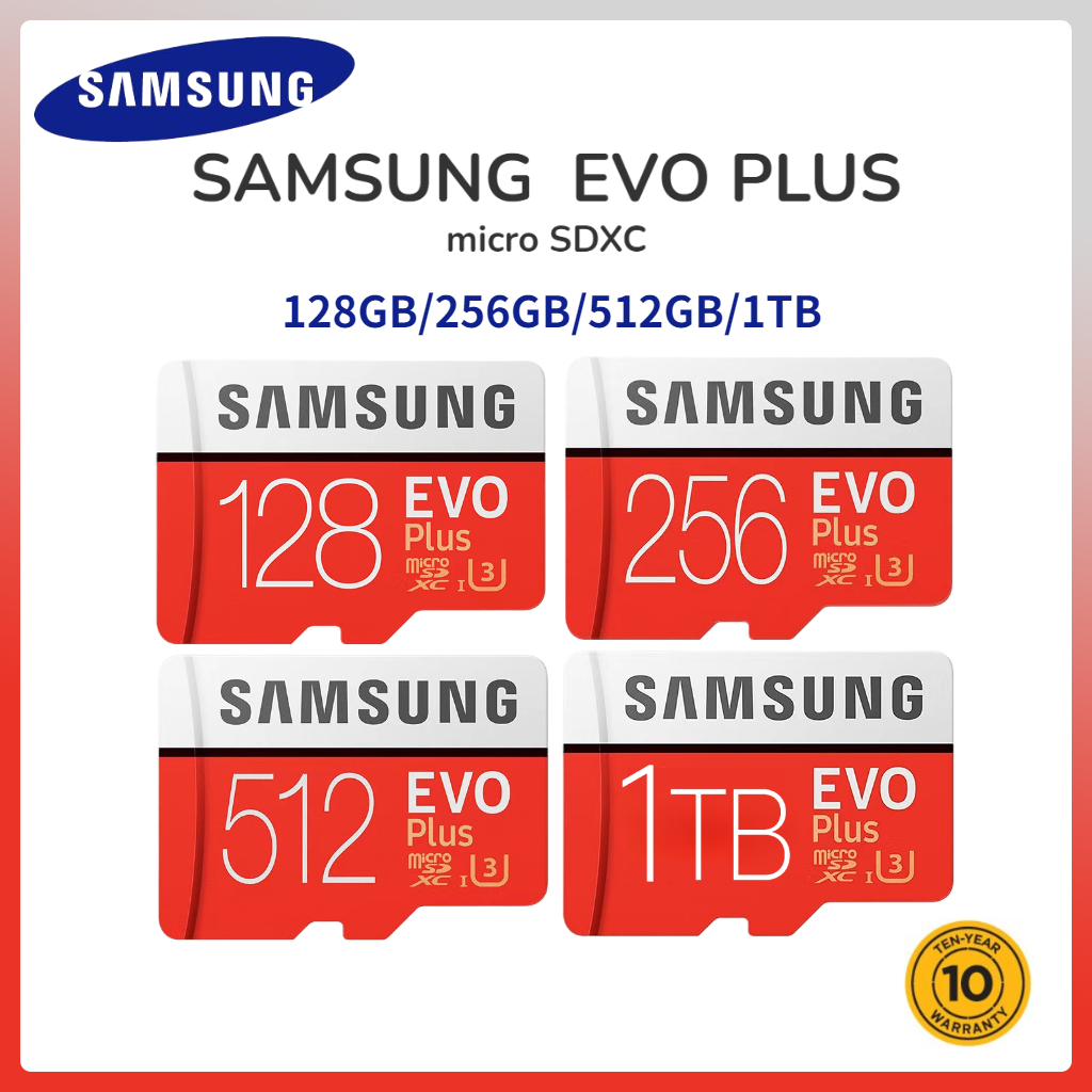 Samsung Evo Plus 128GB/256GB/512GB/1TB MicroSDXC MicroSD Card UHS-I U3 ...