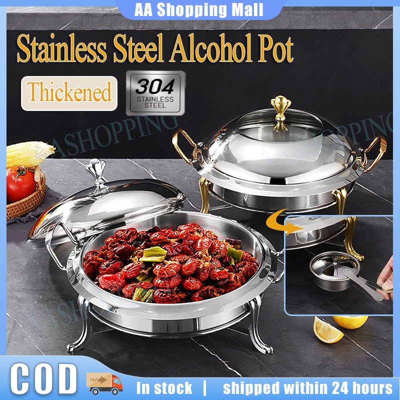 Thickened Stainless Steel Alcohol Hot Pot dry pot Tom Yum Stove With ...