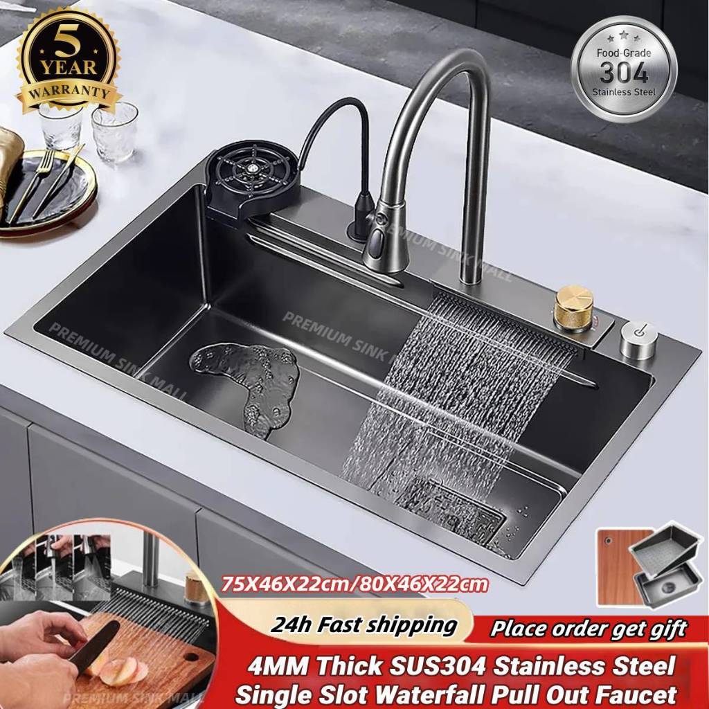 COD Premium Workstation Waterfall Kitchen Sink SUS304 Stainless Steel ...