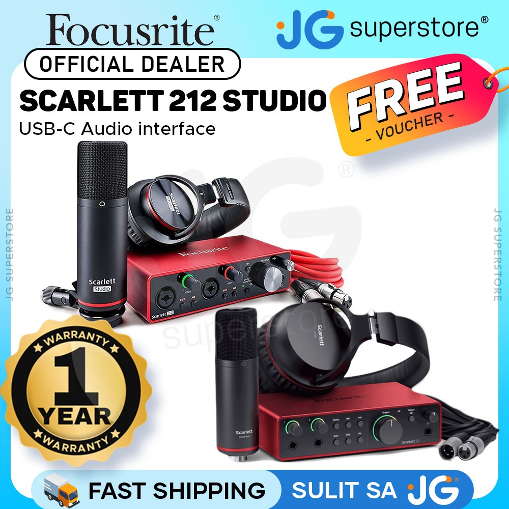 Focusrite Scarlett 2i2 Studio 4th / 3rd Gen USB Audio Interface with ...