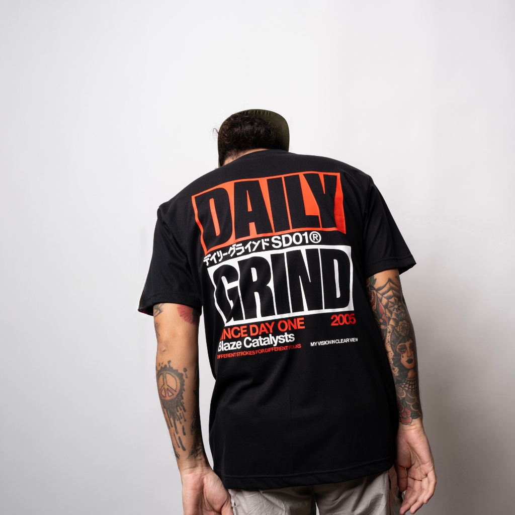 DAILY GRIND BLAZE LAYER TSHIRT BLACK | Shopee Philippines