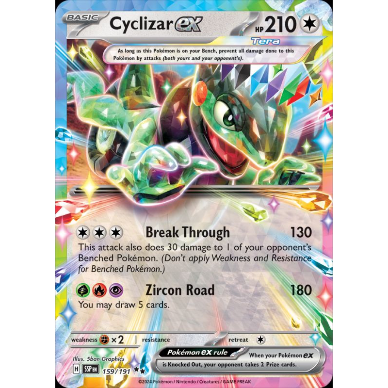 Pokemon Card, Cyclizar ex 159/191, Ultra Rare. (ENGLISH TYPE) | Shopee ...