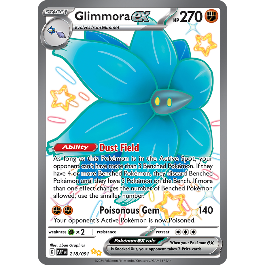 Pokemon TCG Glimmora Ex 218/091 Illustration Rare Full Art Paldean ...