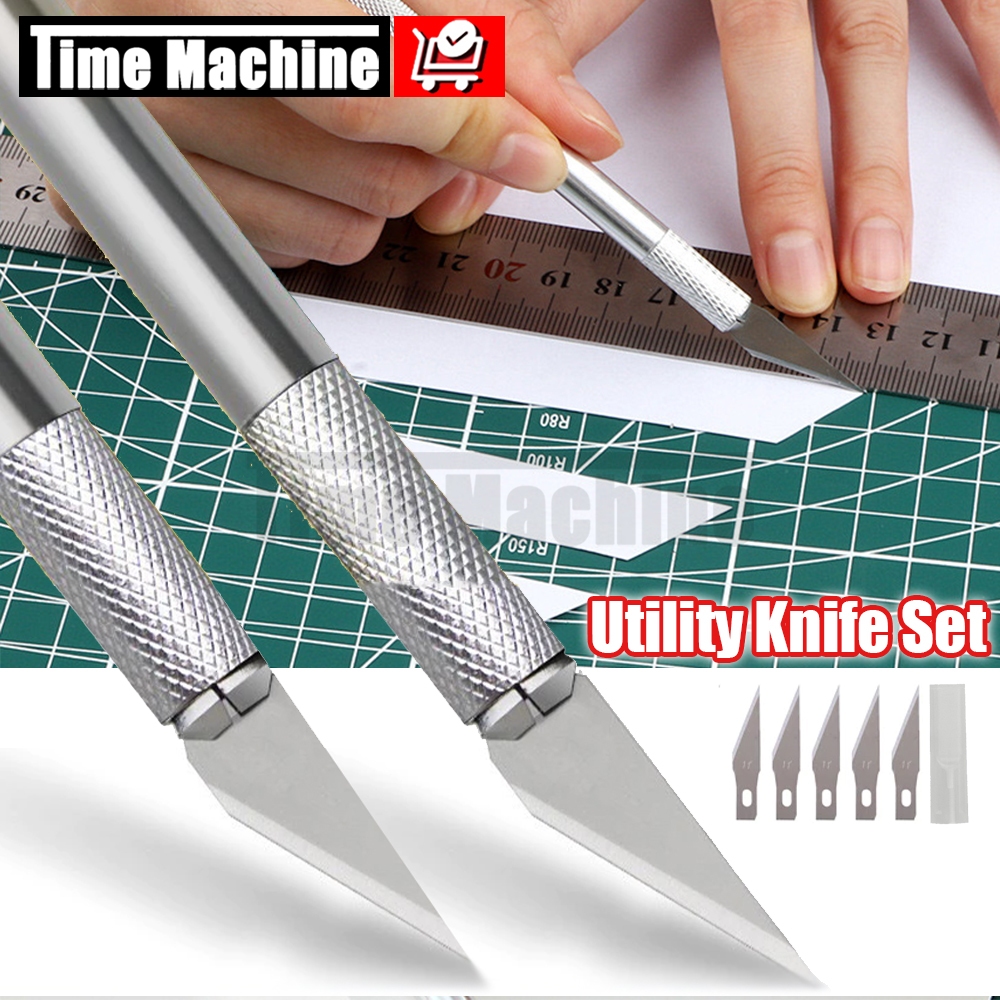 Metal Carving Knife Utility Knife Metal Handle Scalpel Blade Wood Paper ...