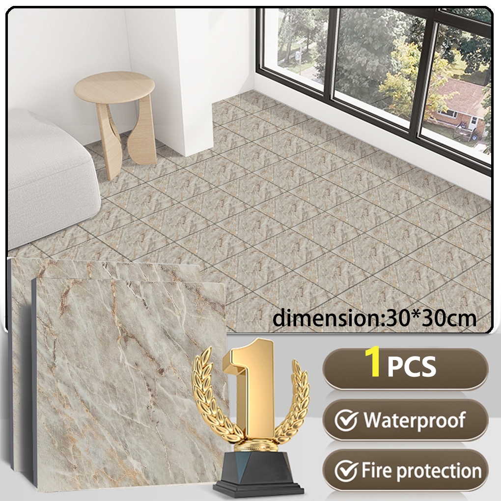 Marble Vinyl tiles Floor Stickers Self Adhesive waterproof tiles for flooring 30 x 30 cm ...