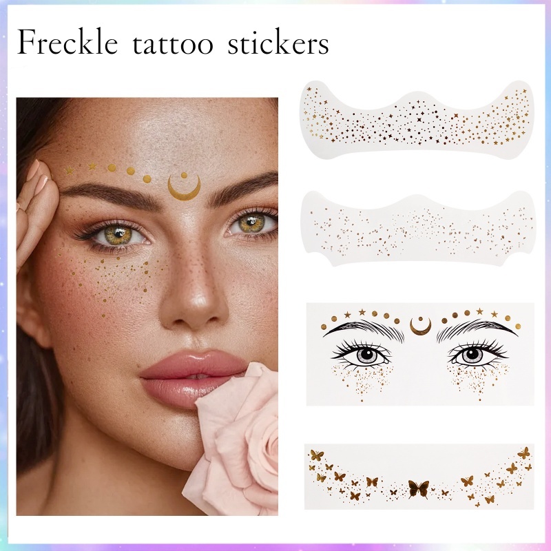 Waterproof Freckles Tattoo Sticker Temporary Fake Freckle Face Tattoo ...