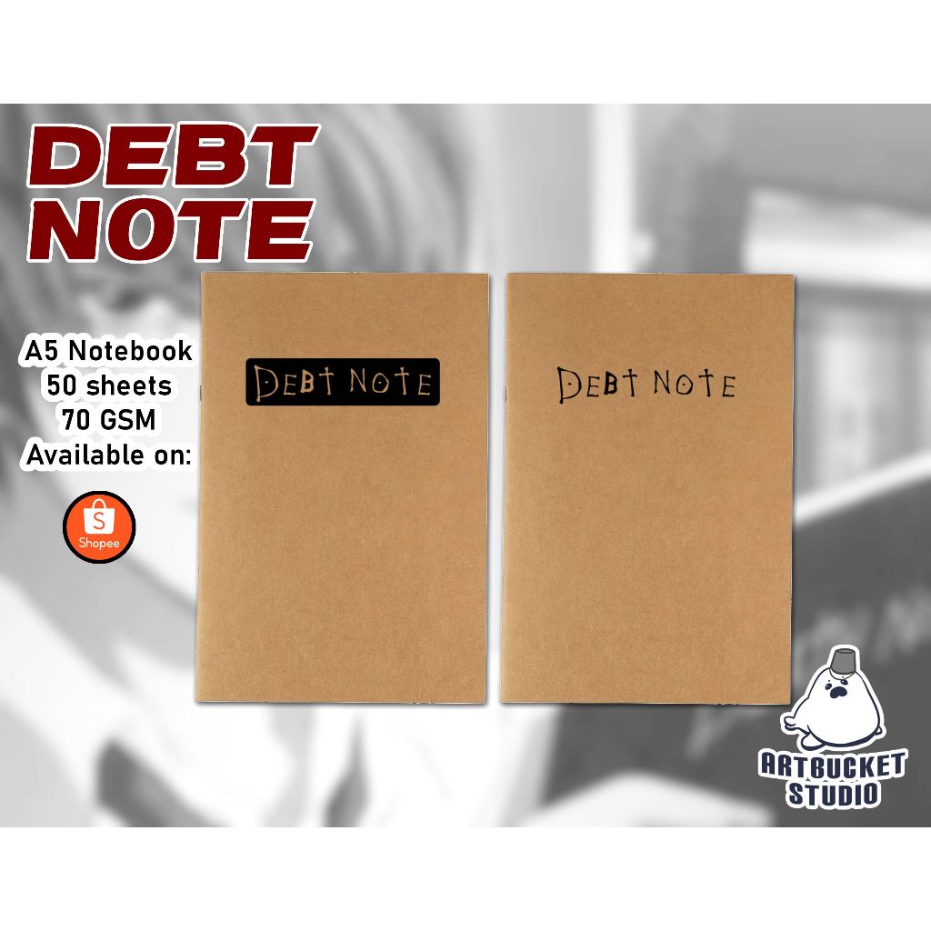 DEBT NOTE | A5 Notebook Anime | Death Note Meme | Shopee Philippines
