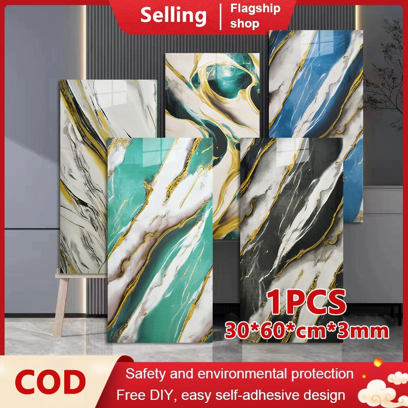 3D Marble Stickers 60*30cm waterproof wallpaper for bathroom PVC tiles ...