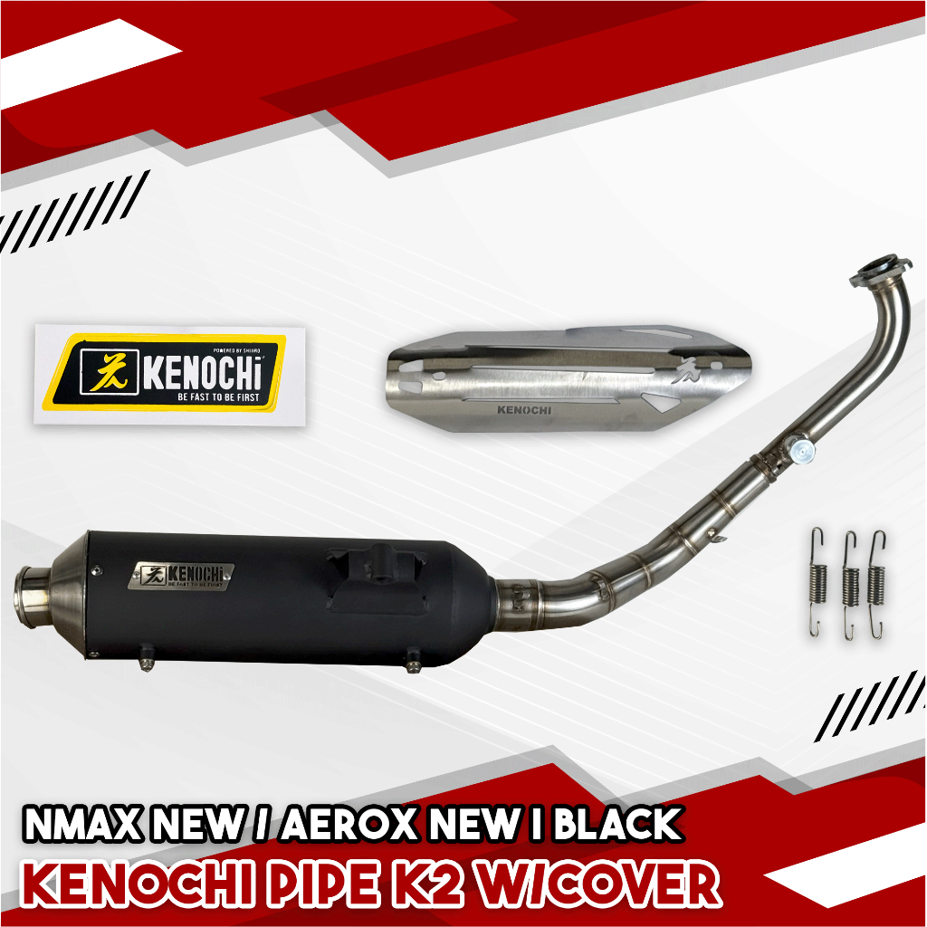 KENOCHI PIPE K2 V2 BLACK WITH COVER FOR MIO/M3/CLICK/VARIO/NMAX/BEAT ...