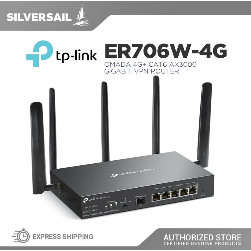 TP-Link ER706W-4G Omada 4G+ Cat6 AX3000 Gigabit VPN Router | Shopee ...