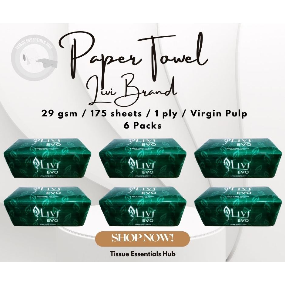 LIVI EVO Interfolded Paper Towel Virgin Pulp 29 GSM 175 Sheets (Packed ...