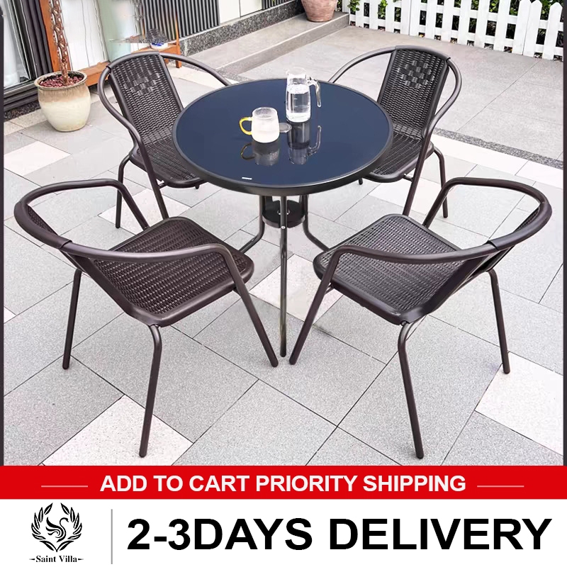 Outdoor table and chair combination courtyard table and chair outdoor ...