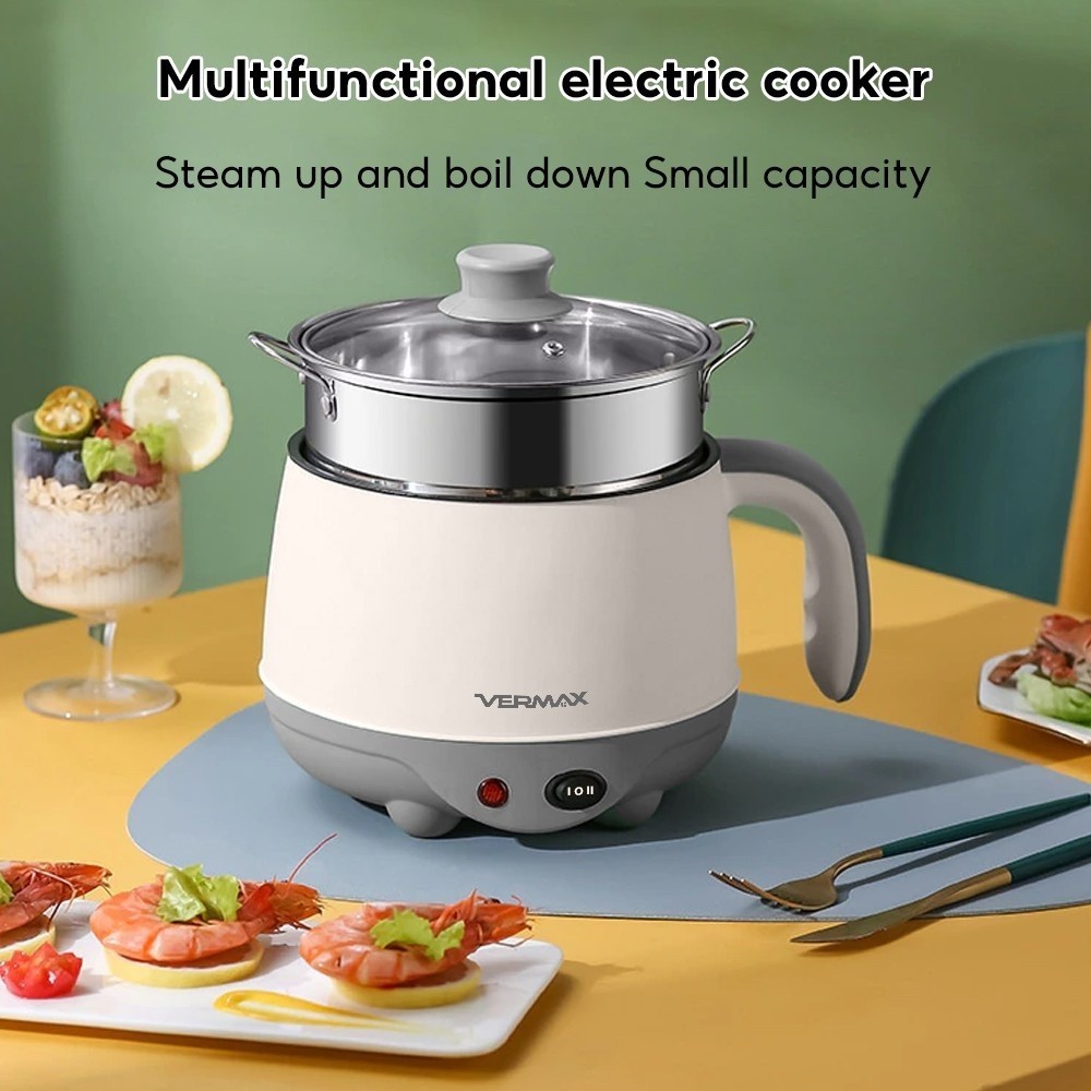 Vermax Mini Rice Cooker With Steamer Multi Cooker Portable Non-Stick ...