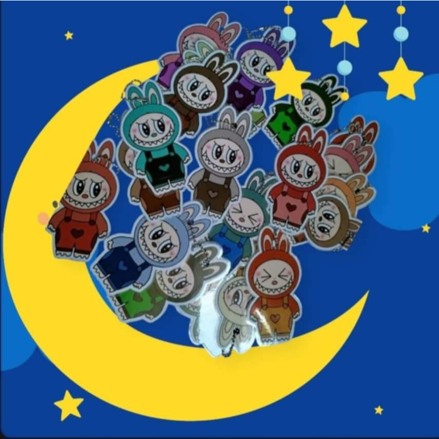 LABUBU Cartoon Character Laminated Keychain | Shopee Philippines