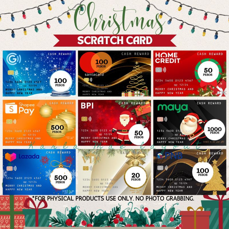 ATM INSPIRED CHRISTMAS SCRATCH CARD GIFT CARD GAME CARD MONEY CARD ...