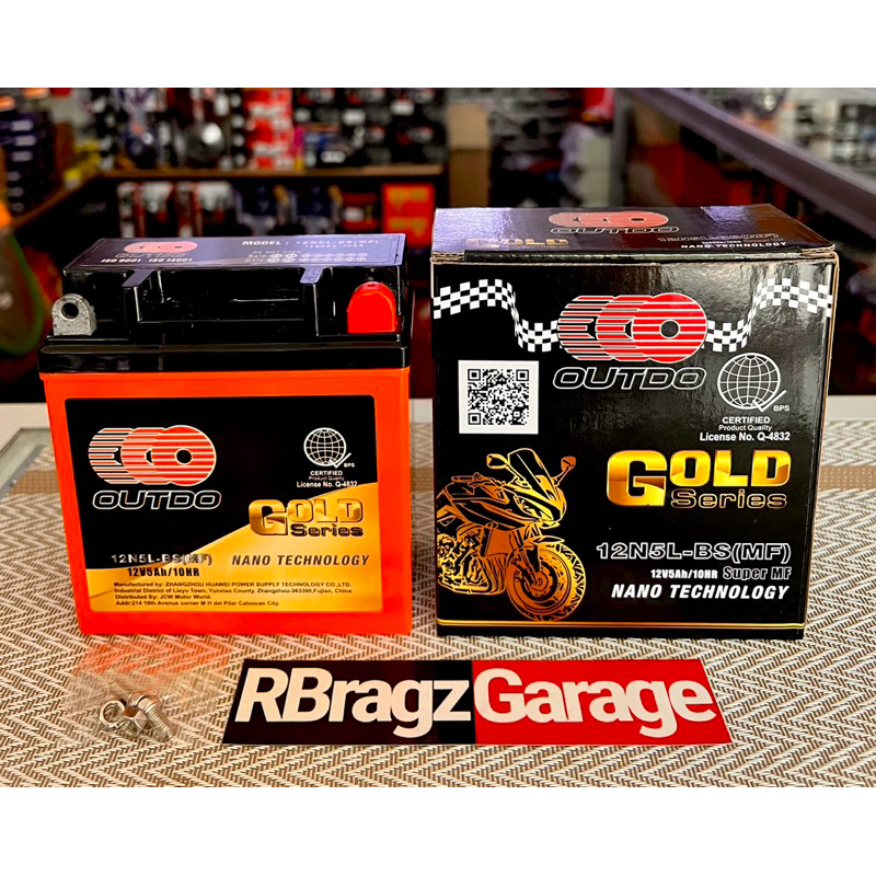 RBragzGarage Outdo Gold Series Battery | Shopee Philippines