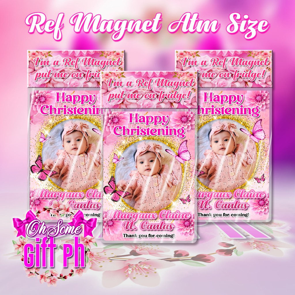 Ref Magnet Souvenir Glittery ATM Size Personalized any design | Shopee ...