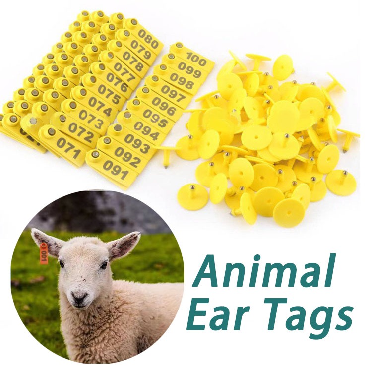 100PCS Livestock Ear Tags Sheep Ear Label Number 0-100 Suitable For ...