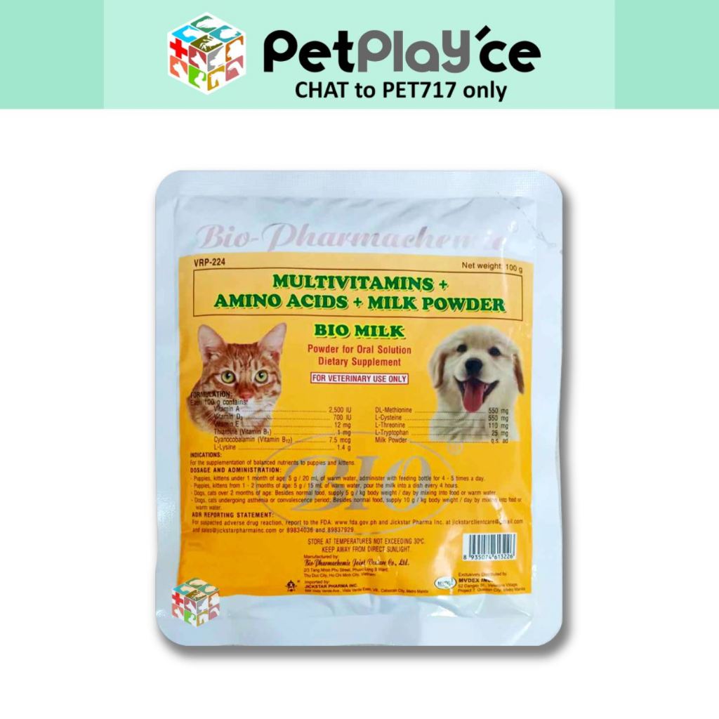 Bio Milk 100g Powder Puppy Kitten Dog Cat Multivitamin Amino Acid ...