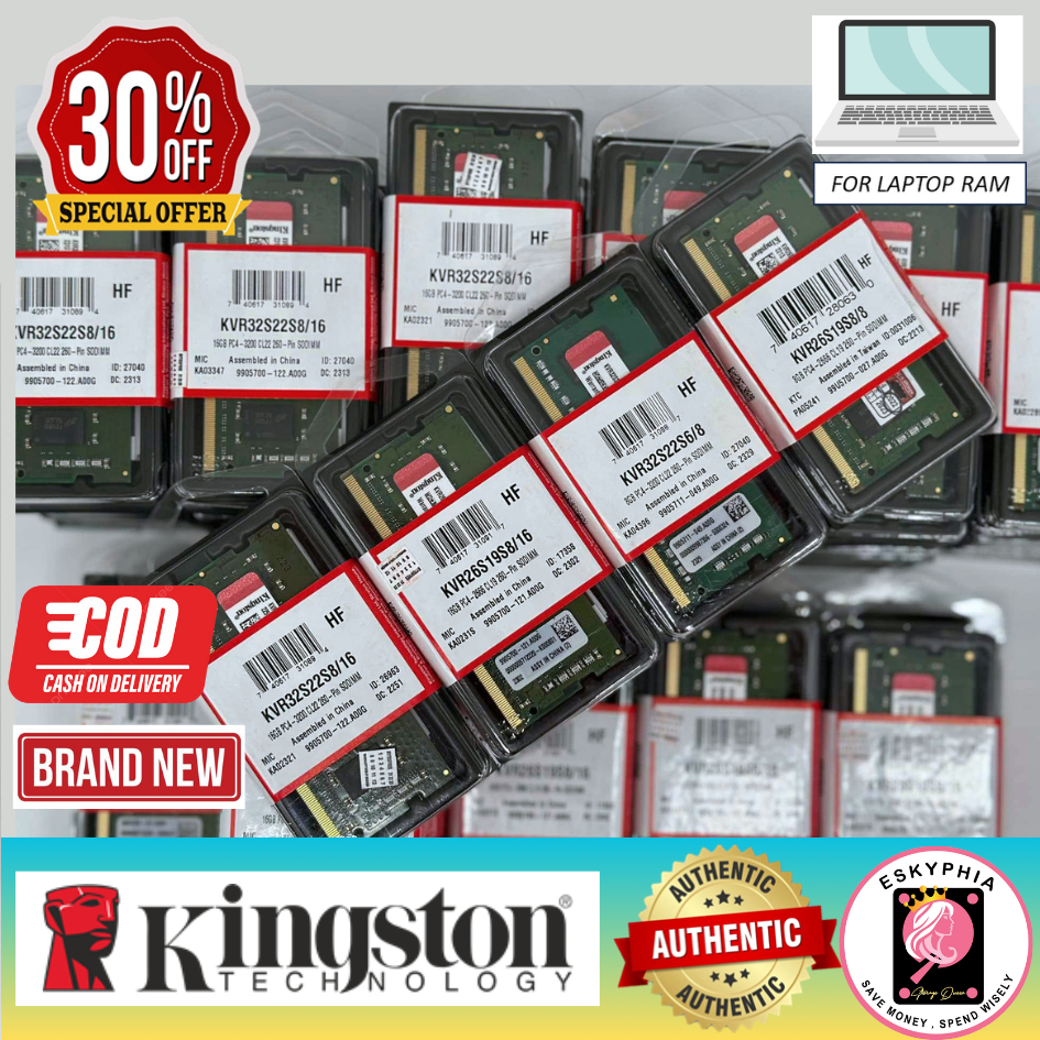 Kingston ValueRAM 8GB/16GB DDR4 2666Mhz/3200Mhz SODIMM Laptop Memory (Authentic) | Shopee ...