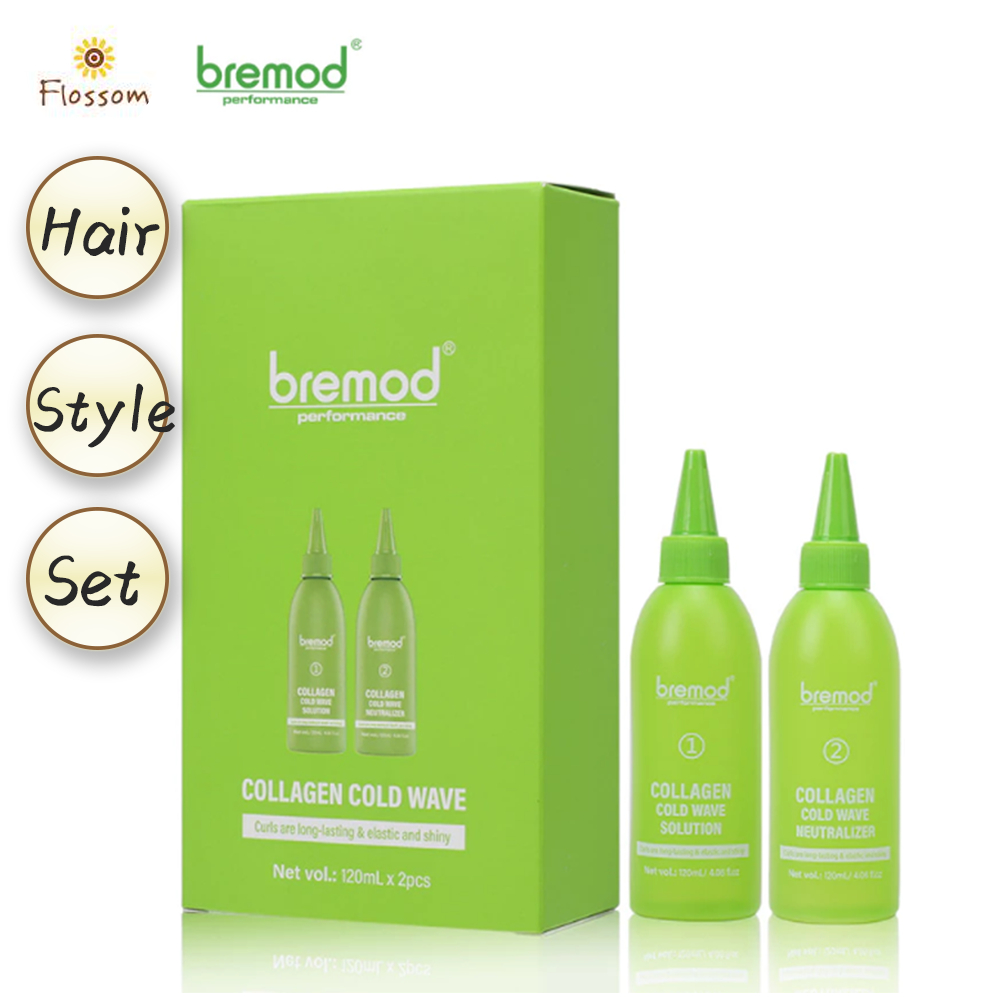 Bremod Cold Wave Curly Hair Collagen Set Solution Neutralizer Beauty ...