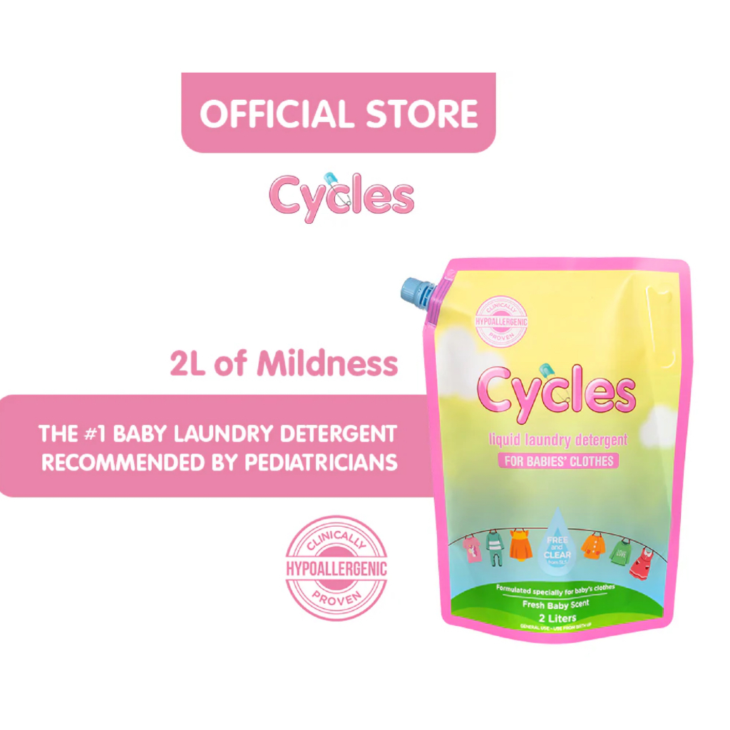 Cycles Baby Mild Laundry Liquid Detergent 2 Liters | Shopee Philippines