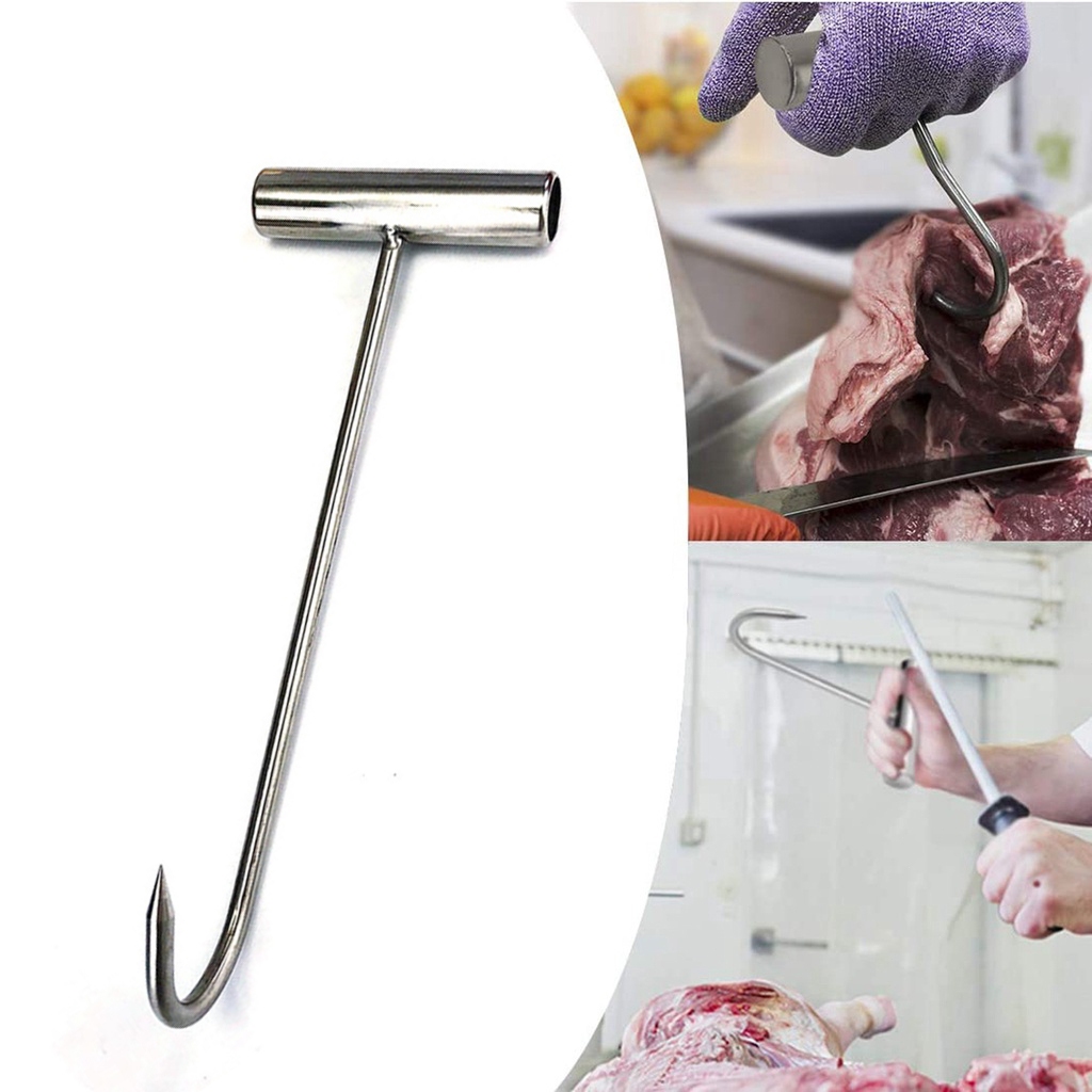 Stainless Steel T-Handle Meat Hook Kitchen Beef Meat Hange Hook For ...