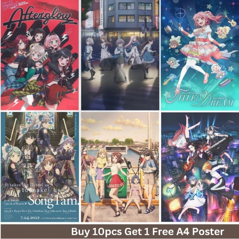 Anime BanG Dream! Bandori A4 Size Wallpaper Poster High Quality ...