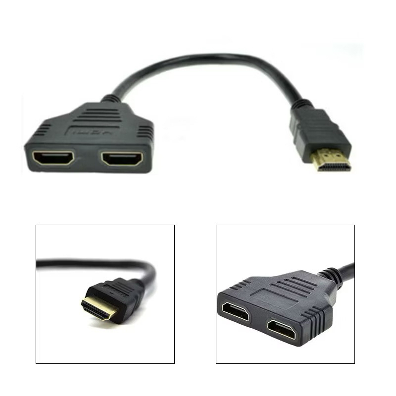 HDMI Splitter Cable 1 Male To Dual HDMI (hdmi splitter) | Shopee ...