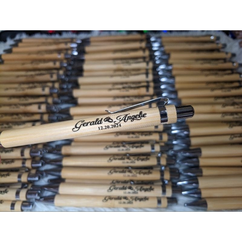 100PCS PERSONALIZED BAMBOO PEN (DIFFERENT NAMES) (WITH LOGO) (W ...