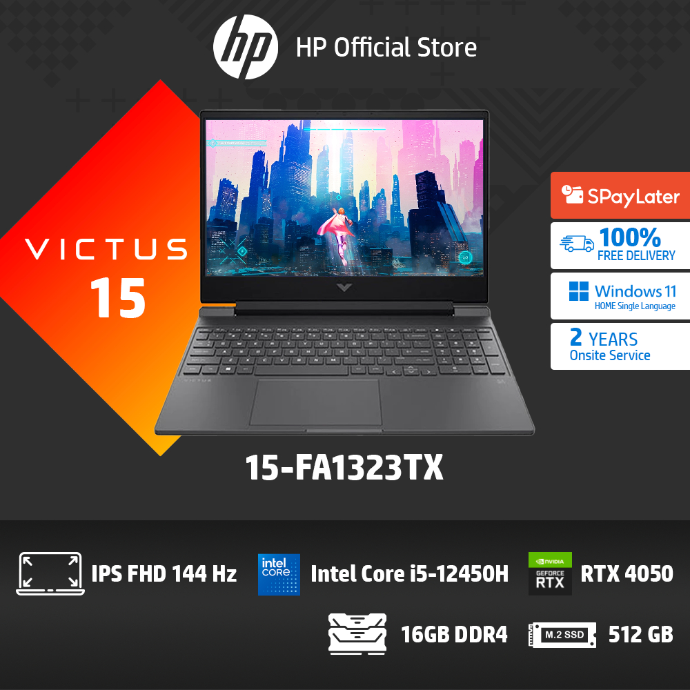 HP Victus 15-FA1323TX 15.6" FHD Intel i5 16GB DDR4 512GB SSD RTX 4050 Windows 11 Gaming Laptop ...