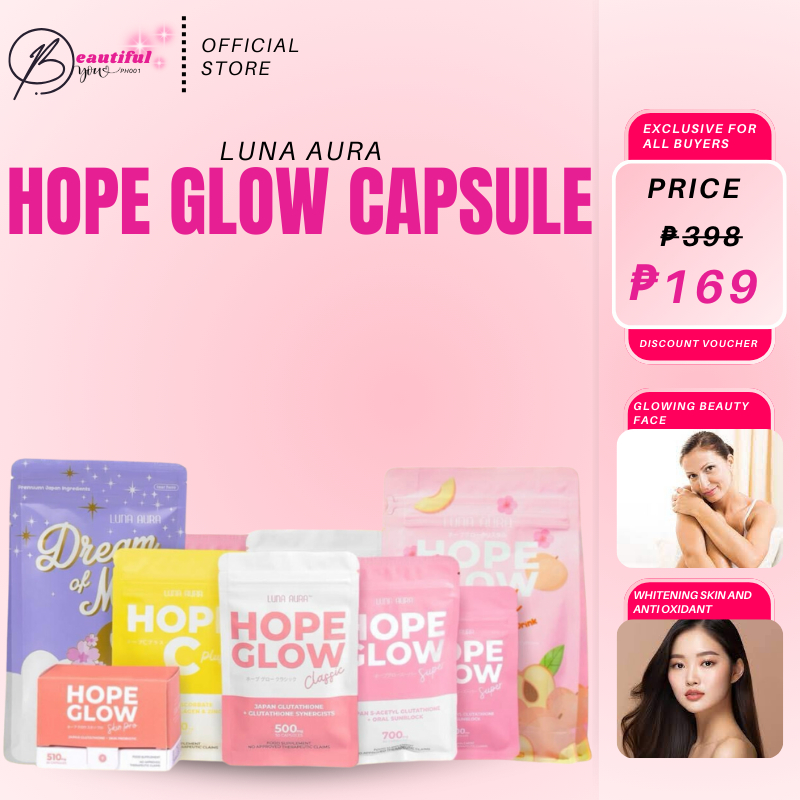 HOPE GLOW by Luna Aura Glutathione Capsule FDA Approved 30 Capsules ...