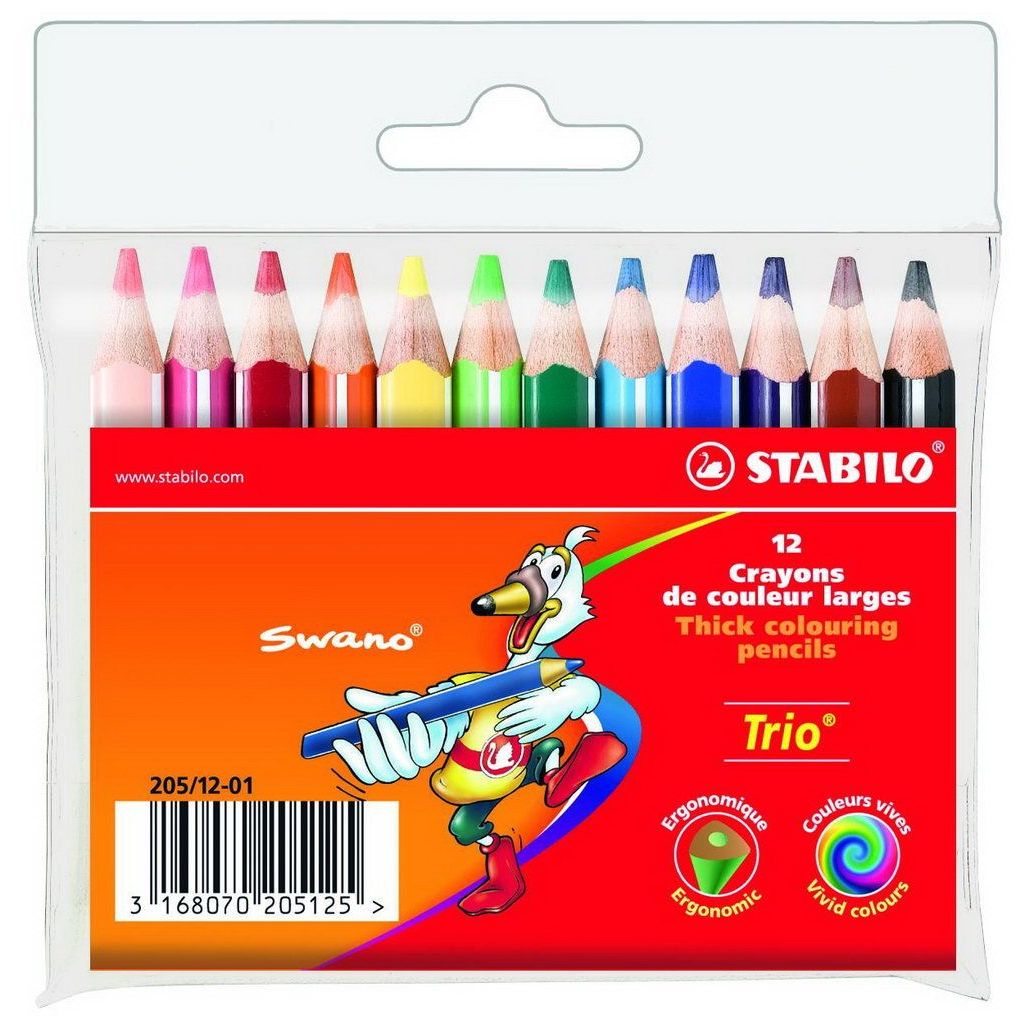 STABILO Trio Thick Colored Pencil Short Set - 12's Multicolor | Shopee ...