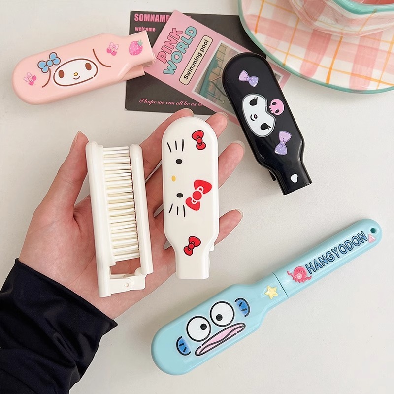 Sanrio Comb Kuromi Cute Melody Cartoon Folding Hairbrush Plastic ...