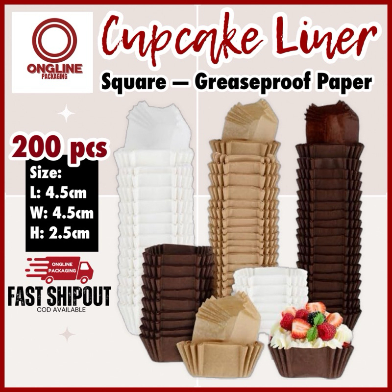 200 pcs. | Square Cupcake Liner — Brownies | Shopee Philippines