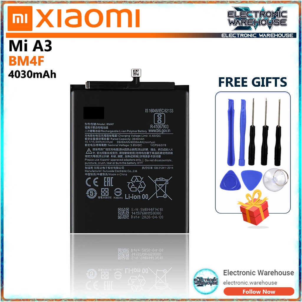 Battery for Xiaomi Mi A3 BM4F | M1906F9SH M1906F9SI | Shopee Philippines