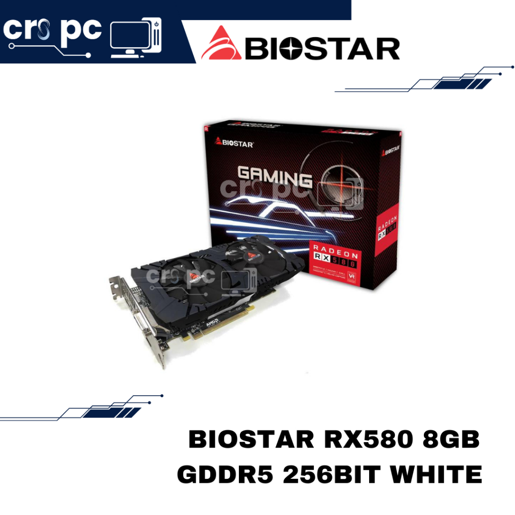 BIOSTAR RX580 8GB GDDR5 256BIT WHITE DUAL FAN | Shopee Philippines