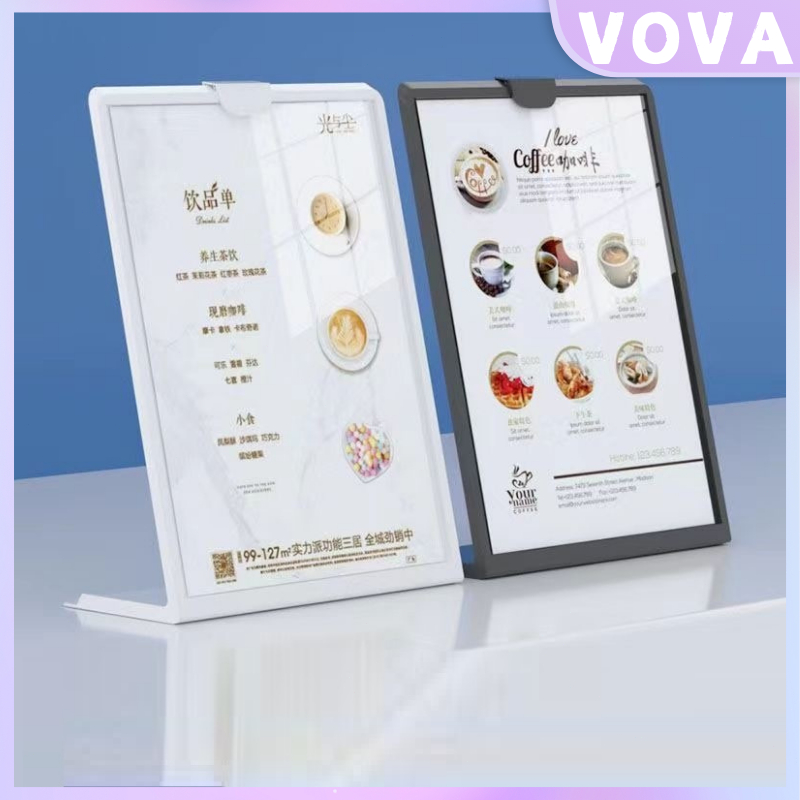 Menu Display BillBoard Acrylic A4 Desktop Price Sign Display Board ...