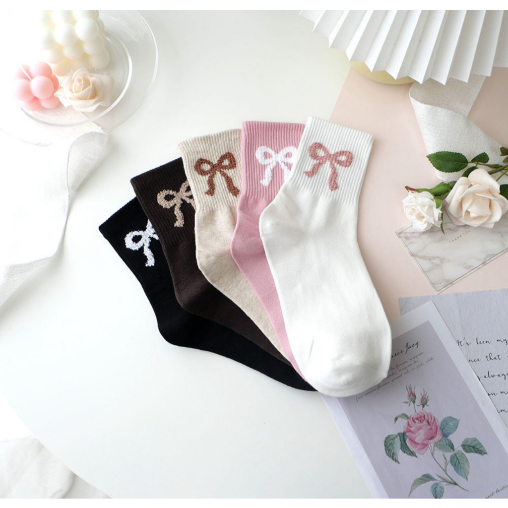 Korean Socks - Ribbon Icon Socks - Iconic Socks | Shopee Philippines