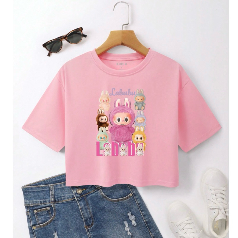 Claire labubu Cotton Round Neck Crop top 11004#i | Shopee Philippines