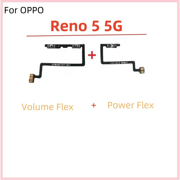 For OPPO Reno 5 5G Power Volume Out Side Key button Flex Cable On Off ...