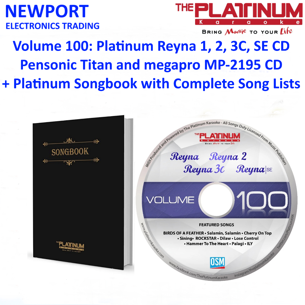 Volume 100: Platinum Reyna 1, 2, 3C SE, Pensonic Titan Karaoke DVD and Platinum Song Book ...
