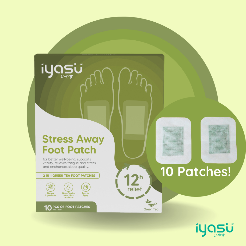 Iyasu Stress Away Rejuvenating Foot Patch Detox - 10pcs/box | Shopee ...