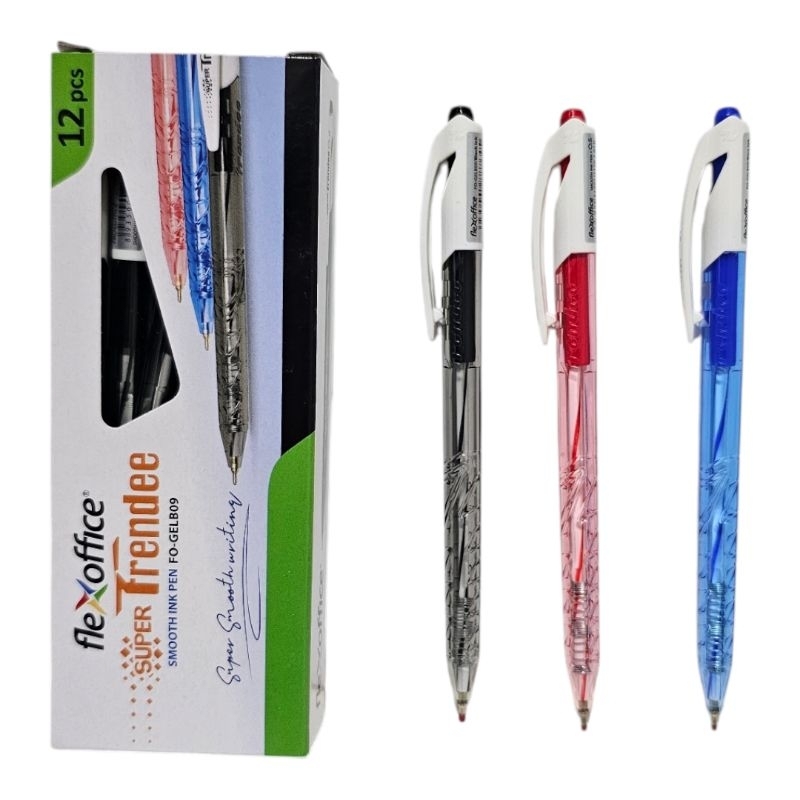 12 Pieces Flex Office Super Trendee Retractable Pen 0.5mm Box of 12 ...